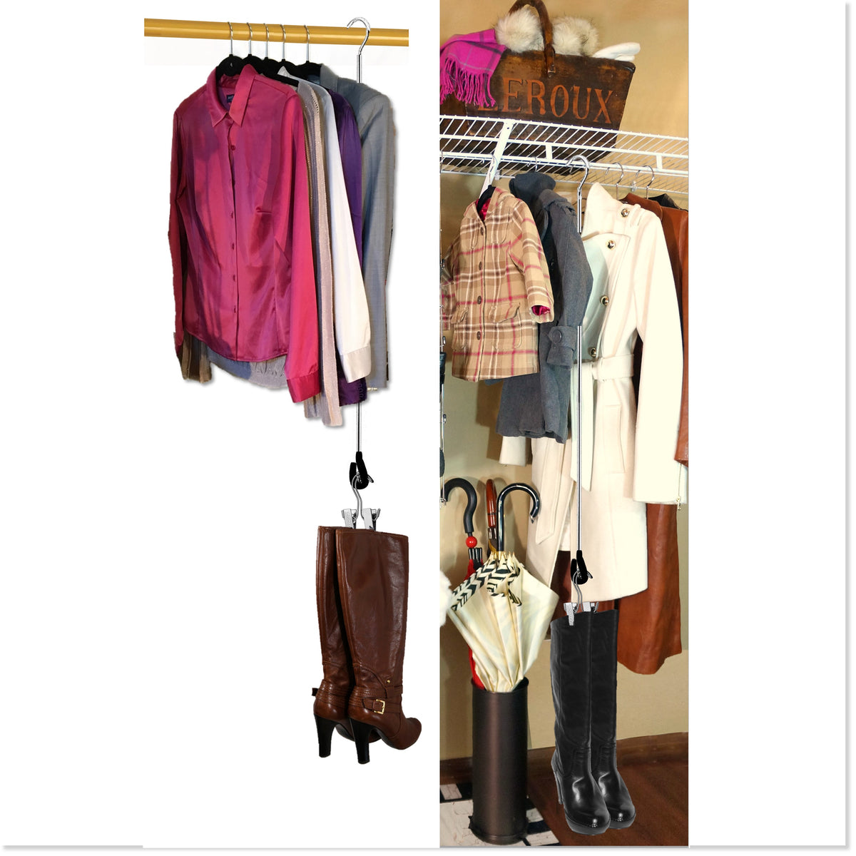 Boot Hanger Extender Rods™ (3 Rods + 3 Boot Hangers) - Boottique