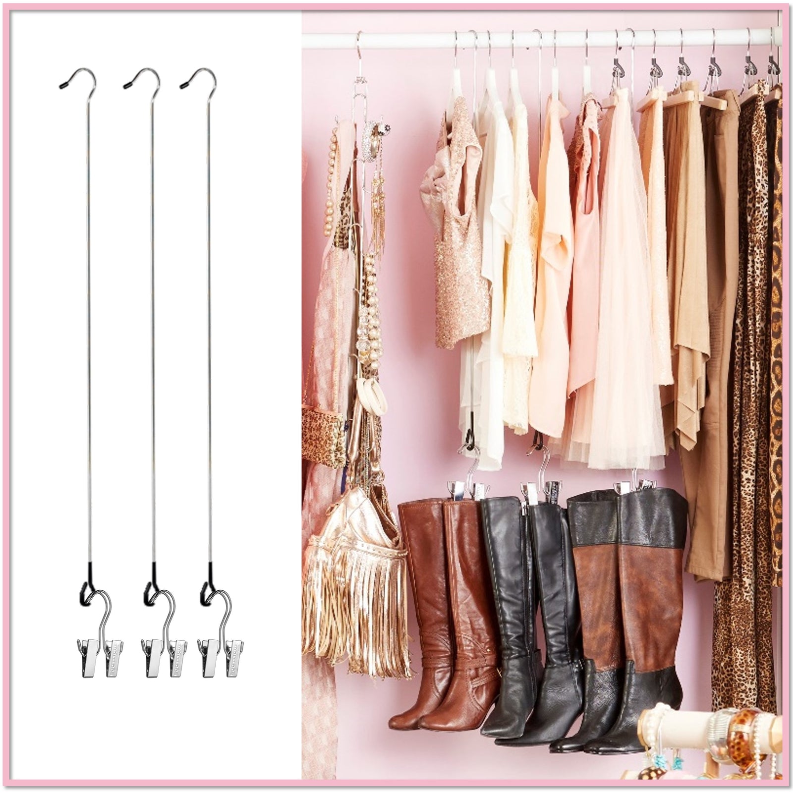 Boot Hanger Extender Rods™ (3 Rods + 3 Boot Hangers) - Boottique